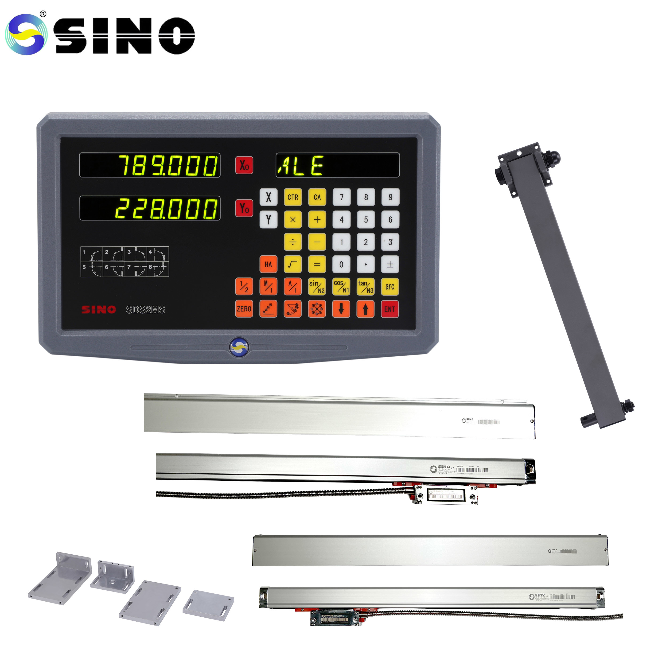 3-Assig Digitaal Uitleessysteem DRO SINO SDS2-3MS Glazen Lineaire ...